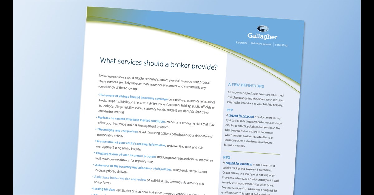 Insurance Broker Services and Definitions | AJG United States